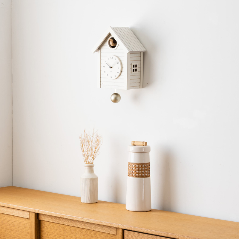 特典付 インターゼロ 鳩時計 Cuckoo CLOCK カッコークロック カッコー時計 CH-059GY CH-059WH 掛け置き兼用 北欧 鳥小屋 木製 インテリア 日本製 ...