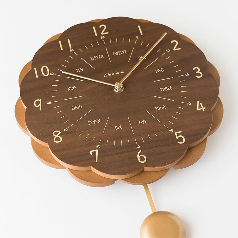 特典付 インターゼロ SUN CLOCK サンクロック 壁掛け時計 振り子時計 取り外せる 知育 子ども CH-062BR CH-062OA 木 木製 日本製 INTERZERO : くらしの ...