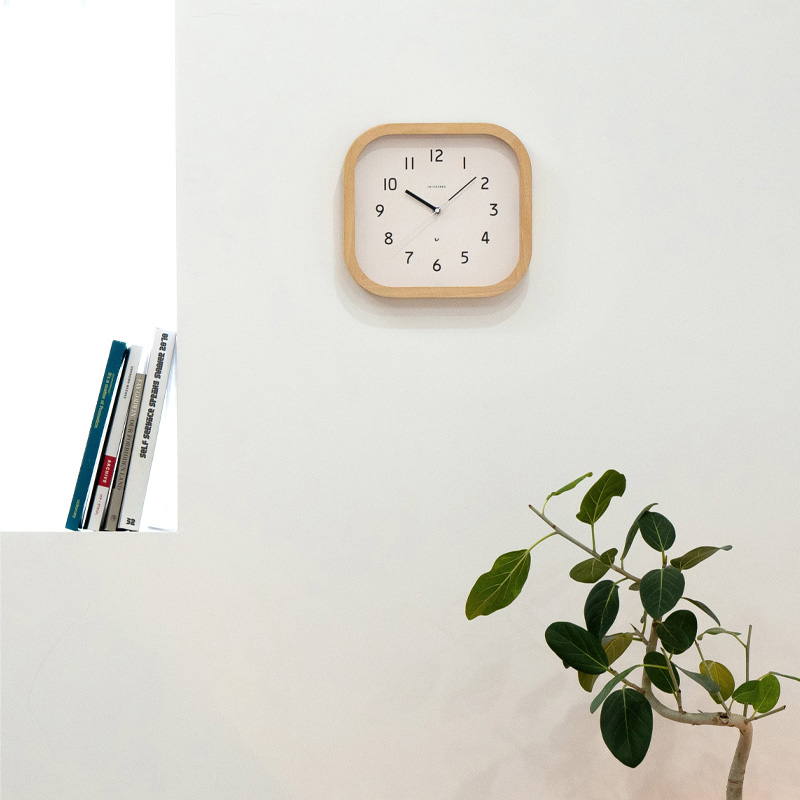 インターゼロ Calme CLOCK カルムクロック 壁掛け時計 掛け時計 置時計 ウォールクロック 静音 木製 ブラウン ナチュラル 日本製 CH-068 INTERZERO :iz-ch ...