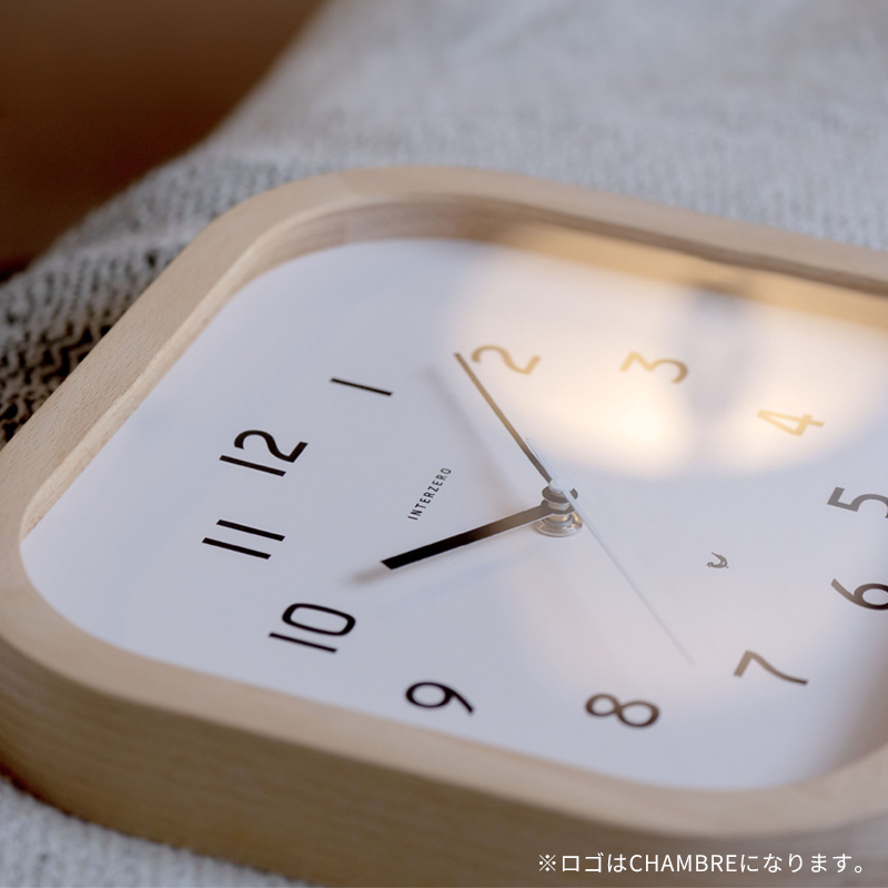 特典付 インターゼロ Calme CLOCK カルムクロック 壁掛け時計 掛け時計 置時計 ウォールクロック 静音 木製 ブラウン ナチュラル 日本製 CH-068 INTERZERO ...