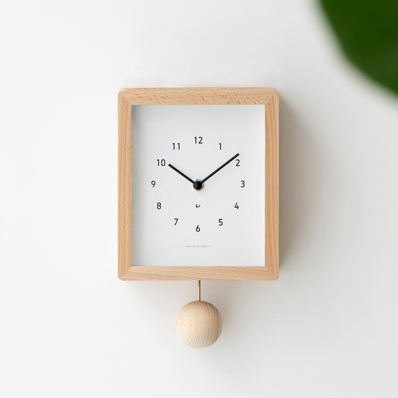 特典付 インターゼロ Blanc CLOCK ブランクロック 壁掛け時計 置き時計 ウォールクロック 静音 木製 ナチュラル カフェブラウン 日本製 CH-072 INTERZERO ...