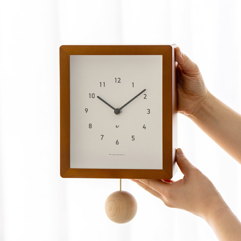 特典付 インターゼロ Blanc CLOCK ブランクロック 壁掛け時計 置き時計 ウォールクロック 静音 木製 ナチュラル カフェブラウン 日本製 CH-072 INTERZERO ...