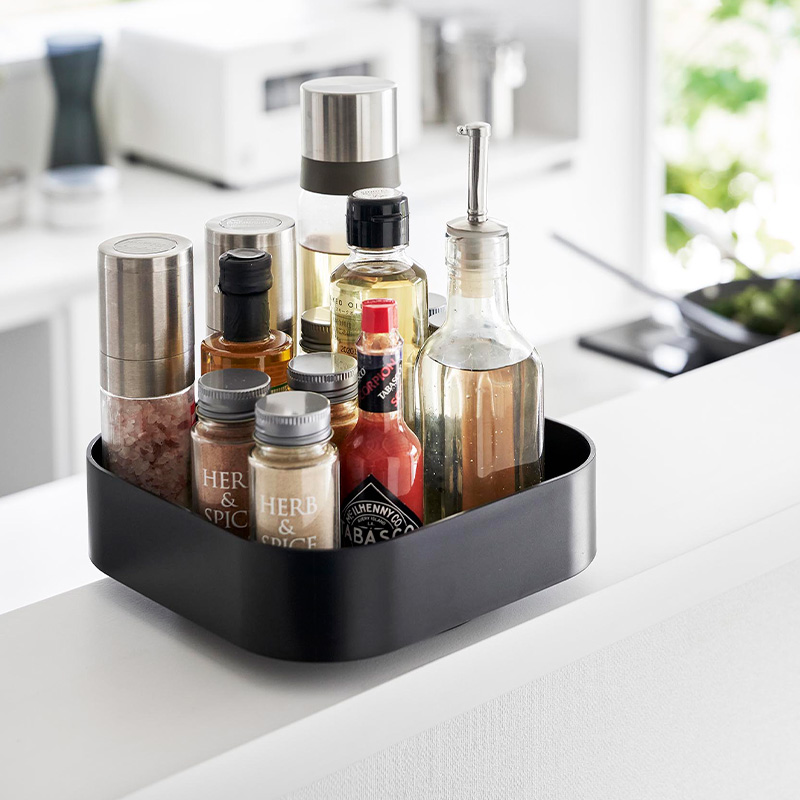 tower 特典付 山崎実業 回転式収納ラック タワー スクエア 公式 回転トレイ 回転 トレー 収納 白 黒 リビング 2198 2199 おしゃれ : くらしのもり Yahoo ...