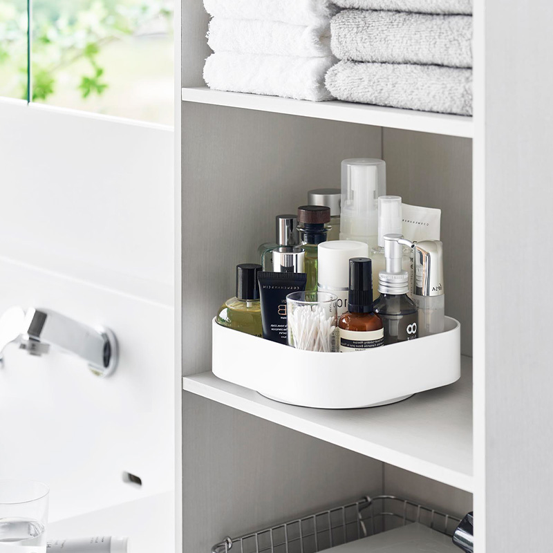 tower 特典付 山崎実業 回転式収納ラック タワー スクエア 公式 回転トレイ 回転 トレー 収納 白 黒 リビング 2198 2199 おしゃれ : くらしのもり Yahoo ...