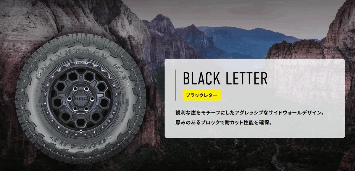 GRANDTREK 33x12.50R18 LT 118Q E DUNLOP R/T01 両面ブラックレター ダンロップ グラントレック ...