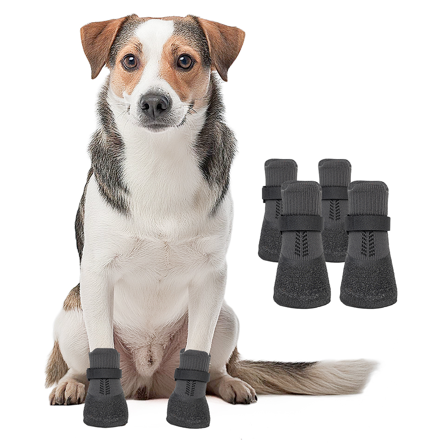 犬 靴下 犬用ソックス 脱げない 履かせやすい 滑り止め マジックテープ ロング 犬の靴下 小型犬 中型犬 大型犬 防水 撥水 室内 S-M ...