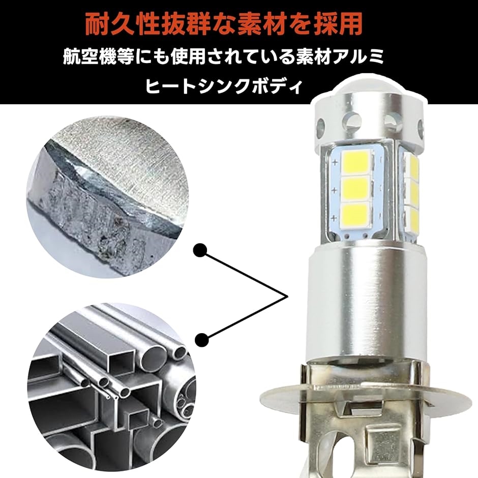 高輝度16LED搭載.H3/H3a LEDバルブ 2個セット 80W ホワイトフォグランプ 12V/24V兼用 トラック汎用 : ゼブランド ...