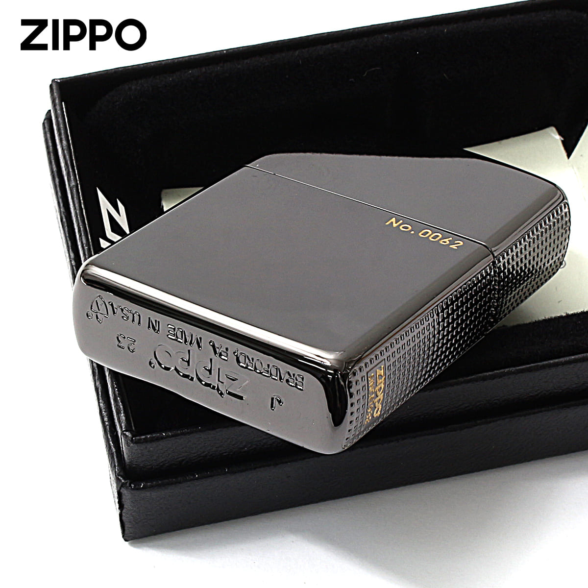 ZIPPO Zippo ジッポライター アーマー サイド ドット ジッポ ロゴ ブラックニッケルメッキ ARMOR SIDE DOT ...