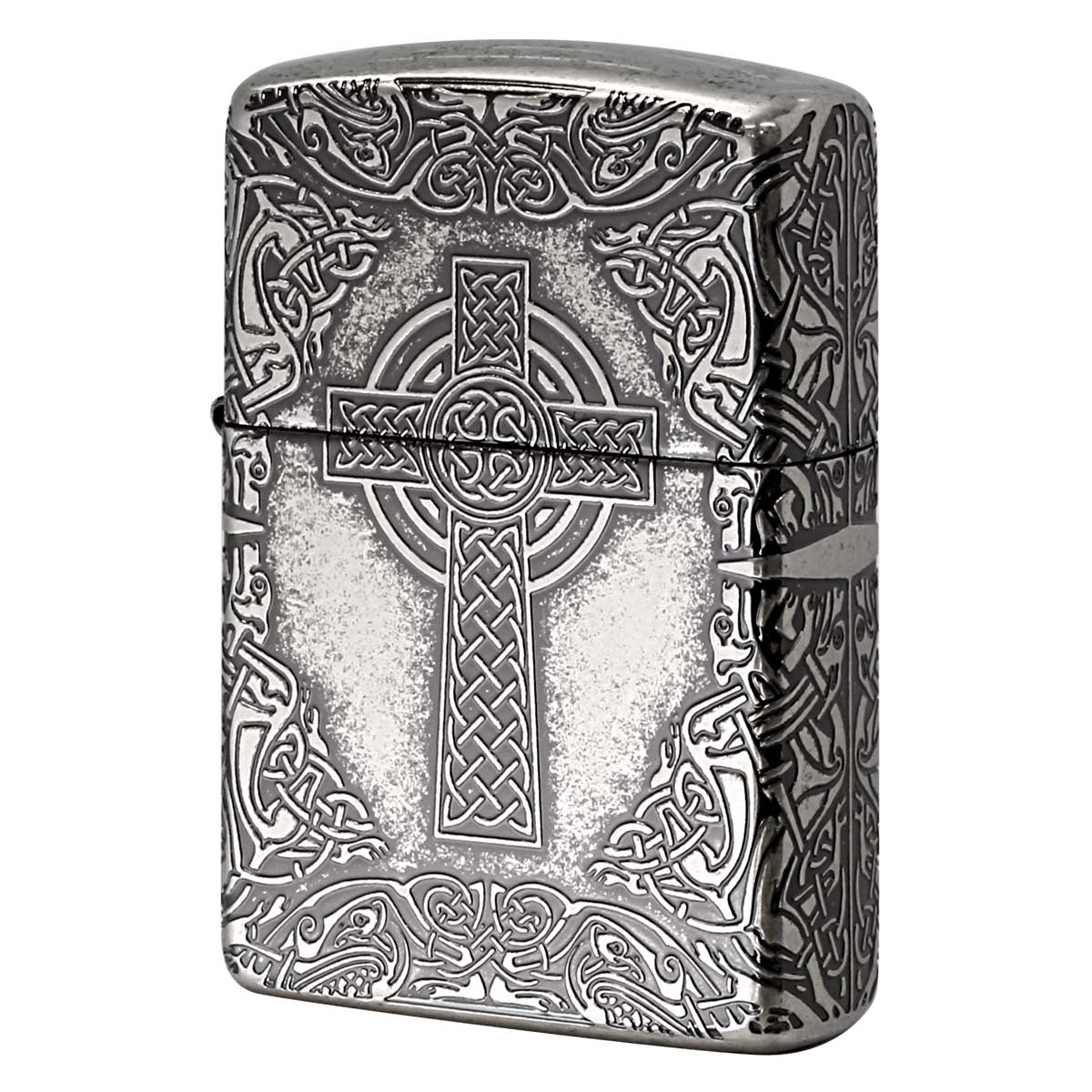 ZIPPO（ジッポー） ジッポライター ARMOR アーマー クロス 十字架 Cross ケルティッククロス ニッケルイブシバレル NIB ...