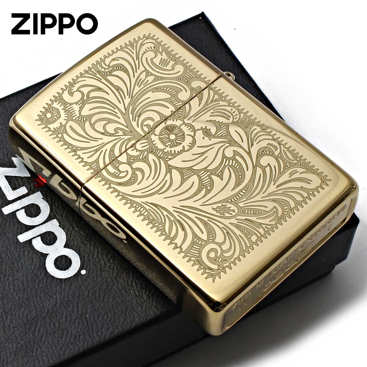 ZIPPO Zippo ジッポライター ベネチアン Venetian High Polish Brass 鏡面 ポリッシュ ブラス 352B ...