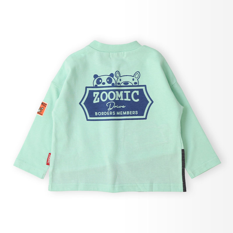 キッズ ロンT 長袖 Tシャツ アニマル 動物 くま パンダ 男の子 女の子 ZOOMIC 80 90 95 100 110 120 130 ベビー トップス プリント キャラクター 車 ...