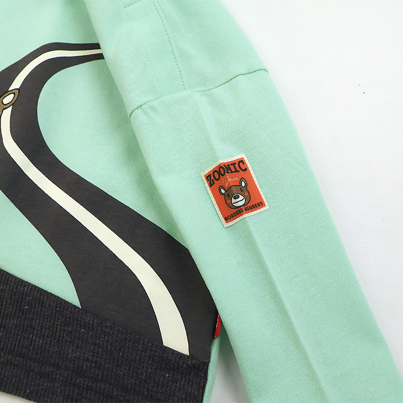 キッズ ロンT 長袖 Tシャツ アニマル 動物 くま パンダ 男の子 女の子 ZOOMIC 80 90 95 100 110 120 130 ベビー トップス プリント キャラクター 車 ...