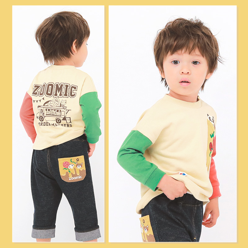 ZOOMIC（ズーミック） ロンT キッズ ベビー 長袖 Tシャツ 長そで tシャツ トップス キャラクター 男の子 女の子 天竺 80cm 90cm 95cm 100cm 110cm ...