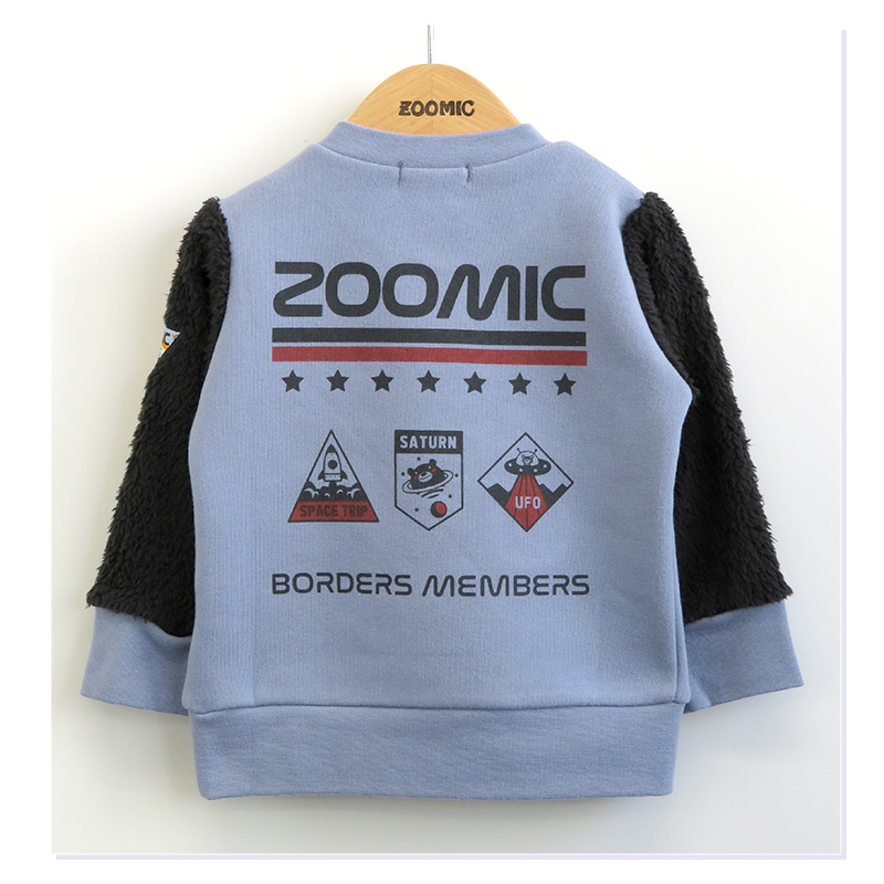 ZOOMIC キッズ トレーナー 裏起毛 子供服 男の子 長袖 トップス ズーミック 宇宙 くま パンダ 80 90 95 100 110 120 130 バックプリント 女の子 ベビー ...