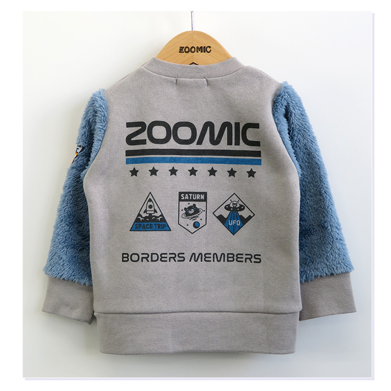 ZOOMIC キッズ トレーナー 裏起毛 子供服 男の子 長袖 トップス ズーミック 宇宙 くま パンダ 80 90 95 100 110 120 130 バックプリント 女の子 ベビー ...